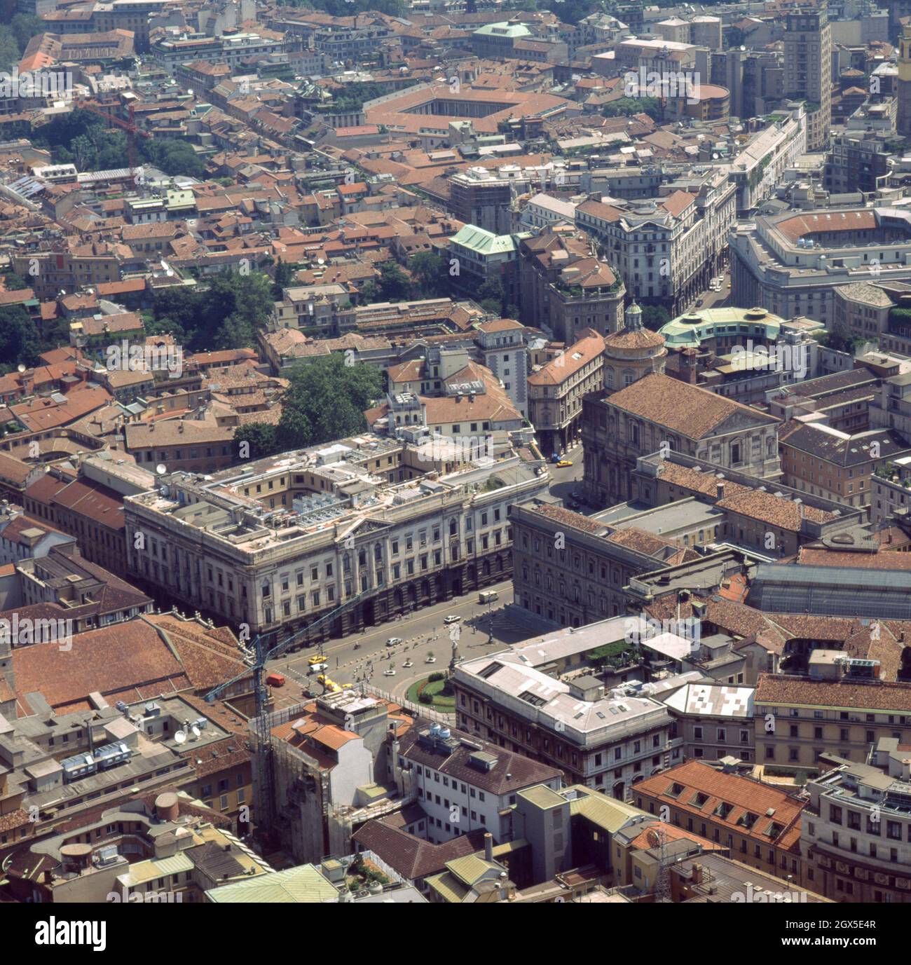 Europe, Italy, Lombardy, Milan, aerial photo of Palazzo Marino, City ...