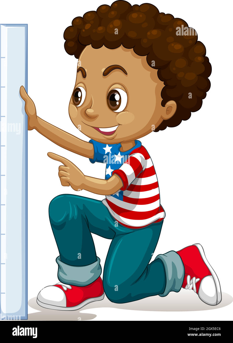 Boy measuring height Stock Vector Images - Alamy