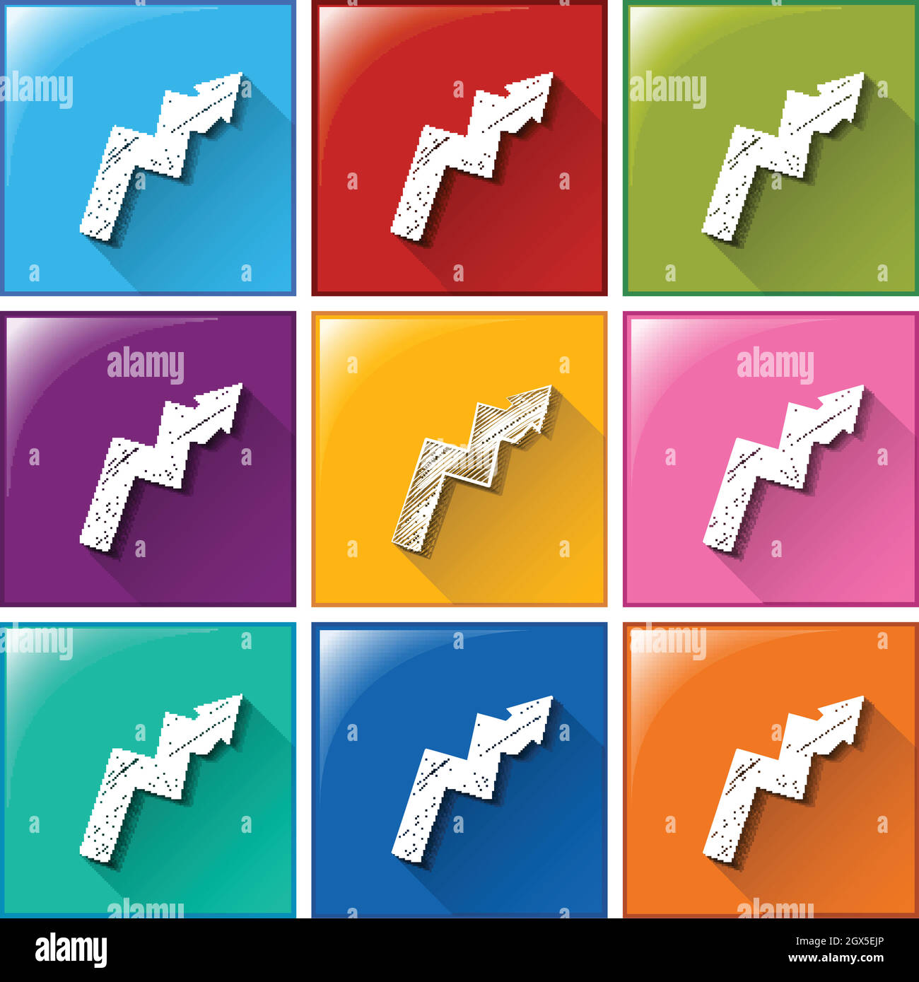 Square buttons with arrows Stock Vector Image & Art - Alamy