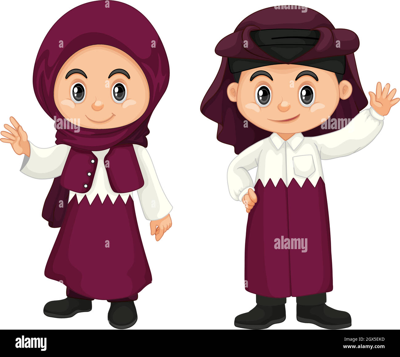 Children from Qatar in purple costume Stock Vector Image & Art - Alamy
