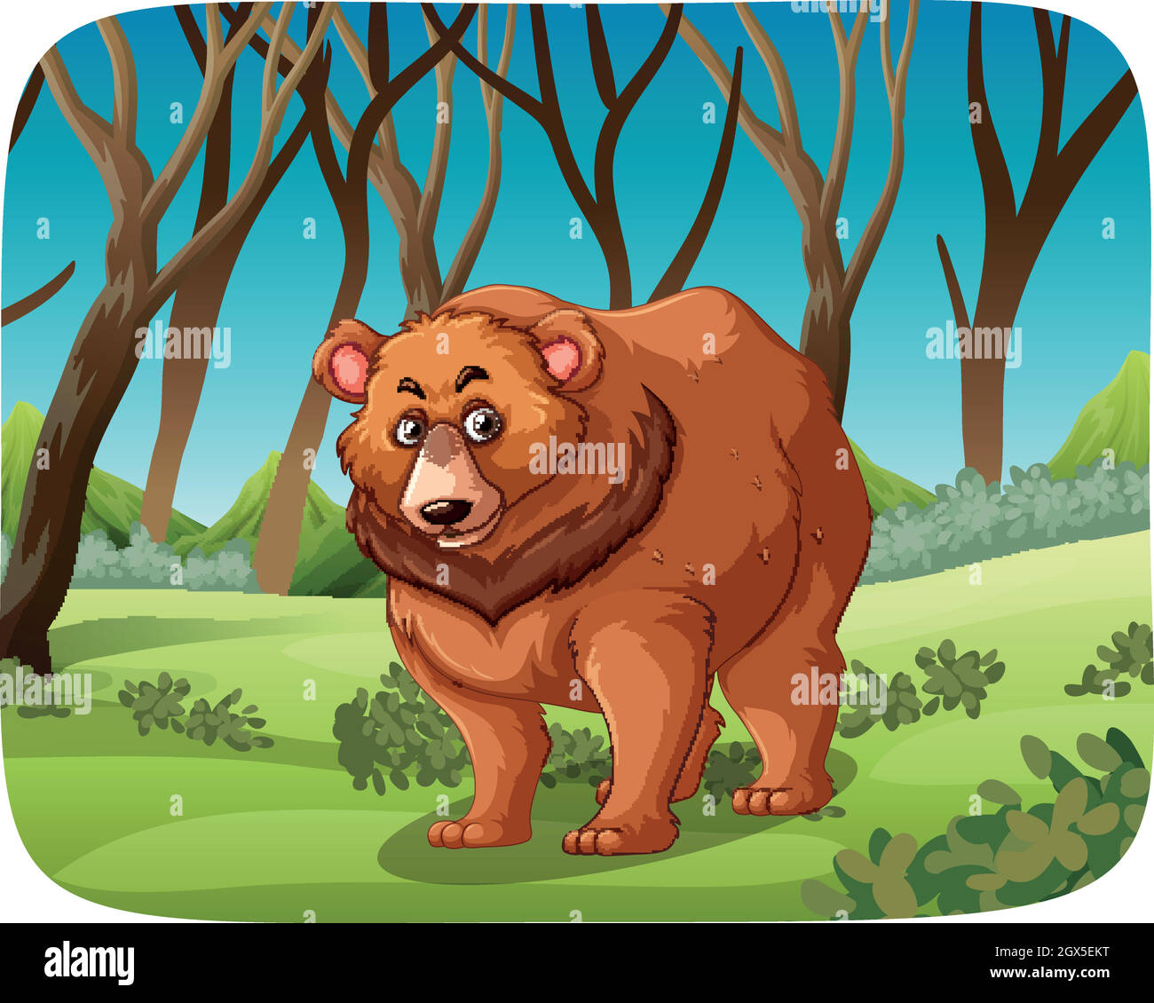 A bear in the forest Stock Vector Images - Alamy