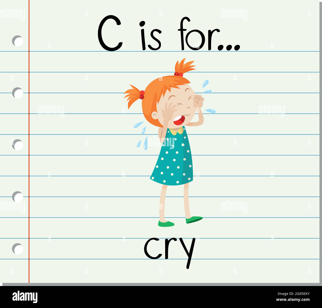 Flashcard alphabet c is for crying Stock Vector Image & Art - Alamy