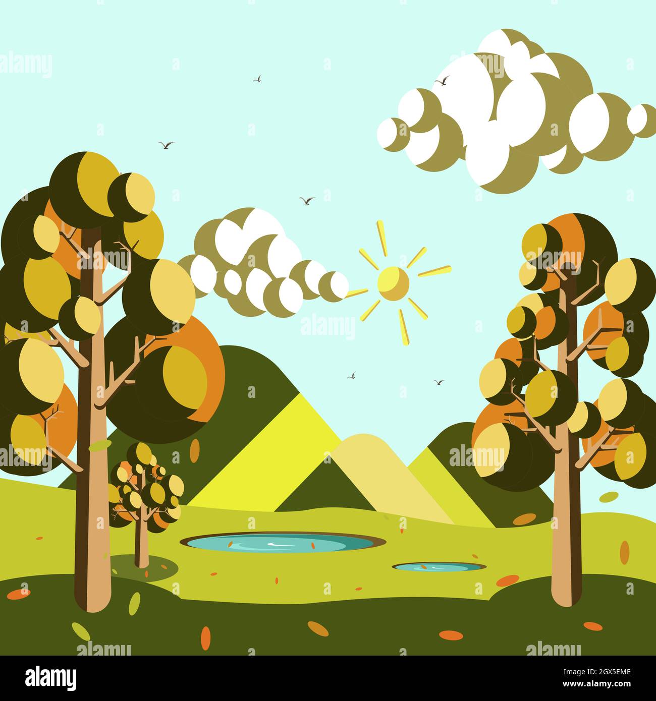 Spring Earth Landscape Illustration Stock Vector Image & Art - Alamy