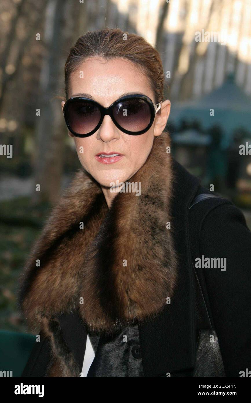 Celine Dion attends J Mendel showing of Fall Collection at Bryant Park ...