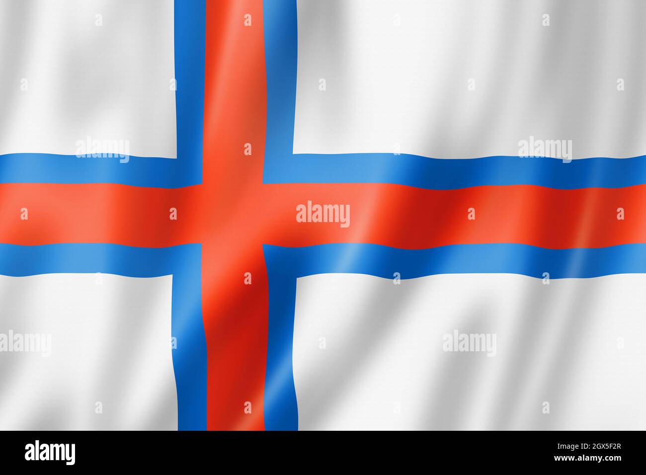 Faroe Islands flag, Denmark waving banner collection. 3D illustration ...
