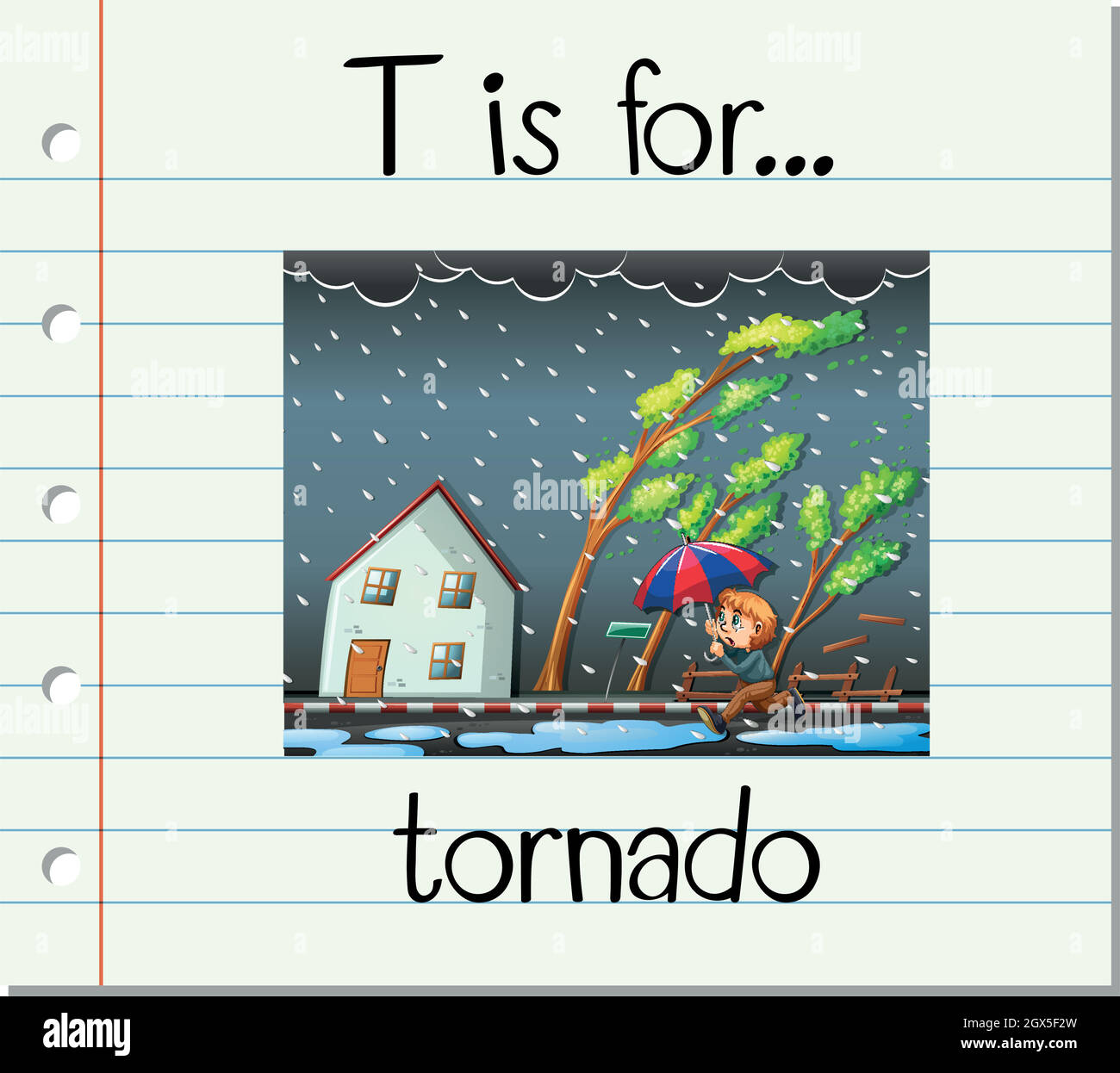 Flashcard letter T is for tornado Stock Vector Image & Art - Alamy