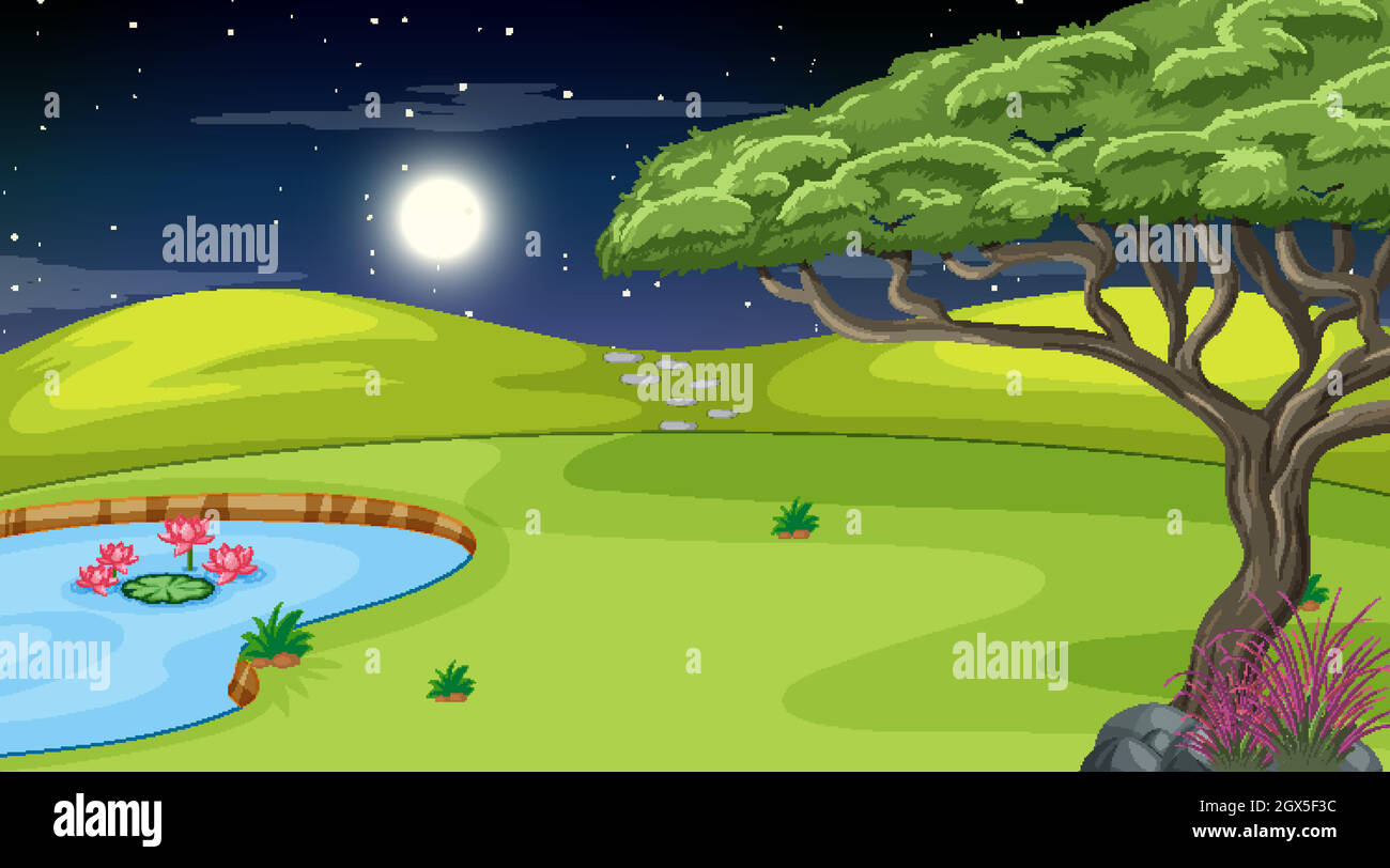 Rural night scene Stock Vector Images - Alamy