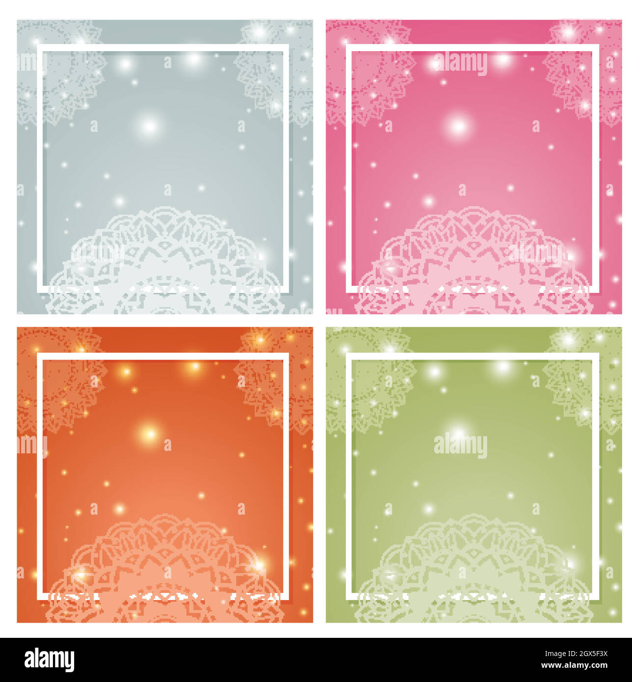 Four backgrounds with mandala patterns Stock Vector Image & Art - Alamy