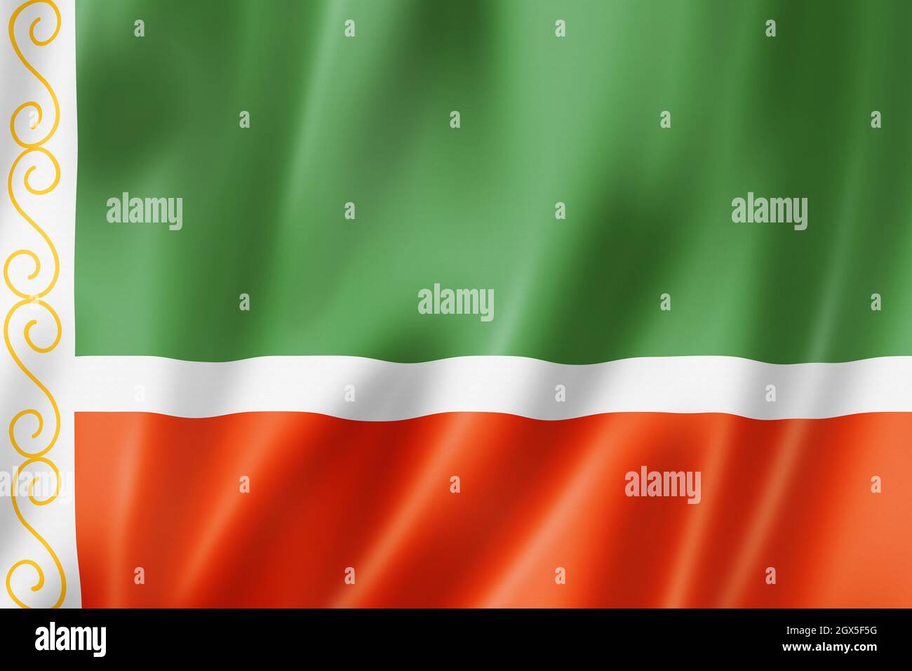 Chechen state - Republic - flag, Russia waving banner collection. 3D ...