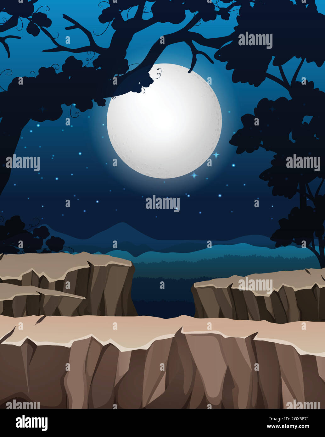 Forest background drawing Stock Vector Images - Alamy