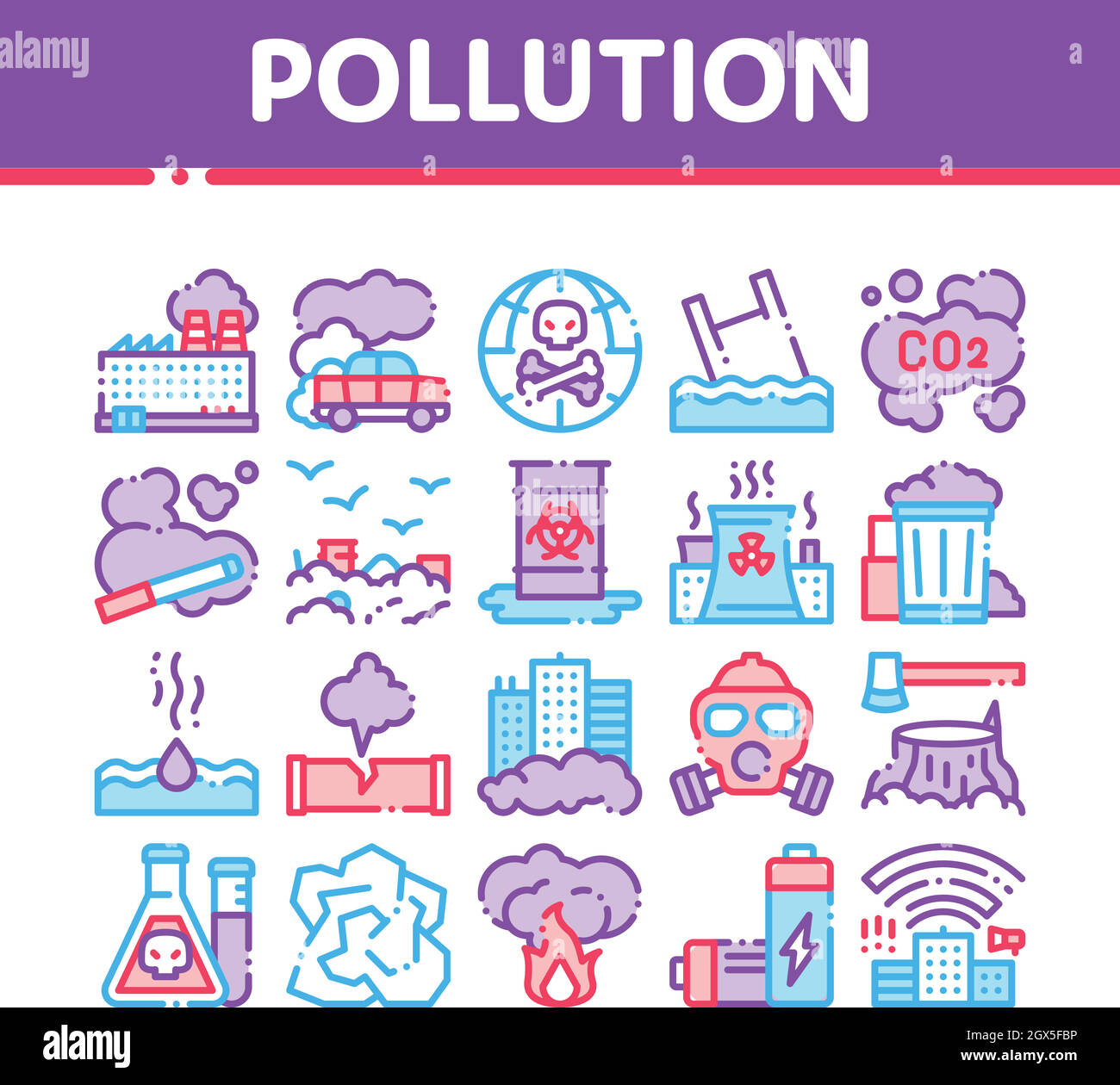 Pollution collection line vector Stock Vector Images - Alamy