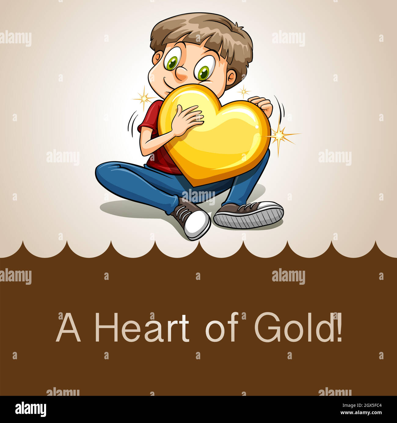 Gold heart illustration Stock Vector Images - Alamy
