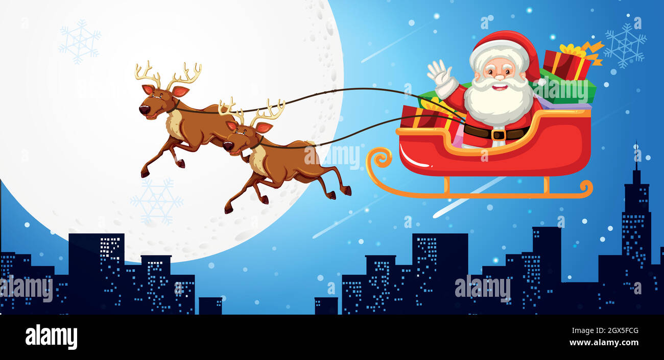 Santa in red sleigh Stock Vector Images - Alamy