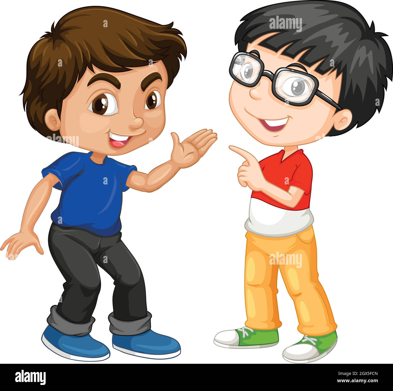 Two boy characters with happy face Stock Vector Image & Art - Alamy