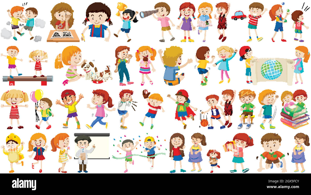 Group activity kids classroom Stock Vector Images - Alamy