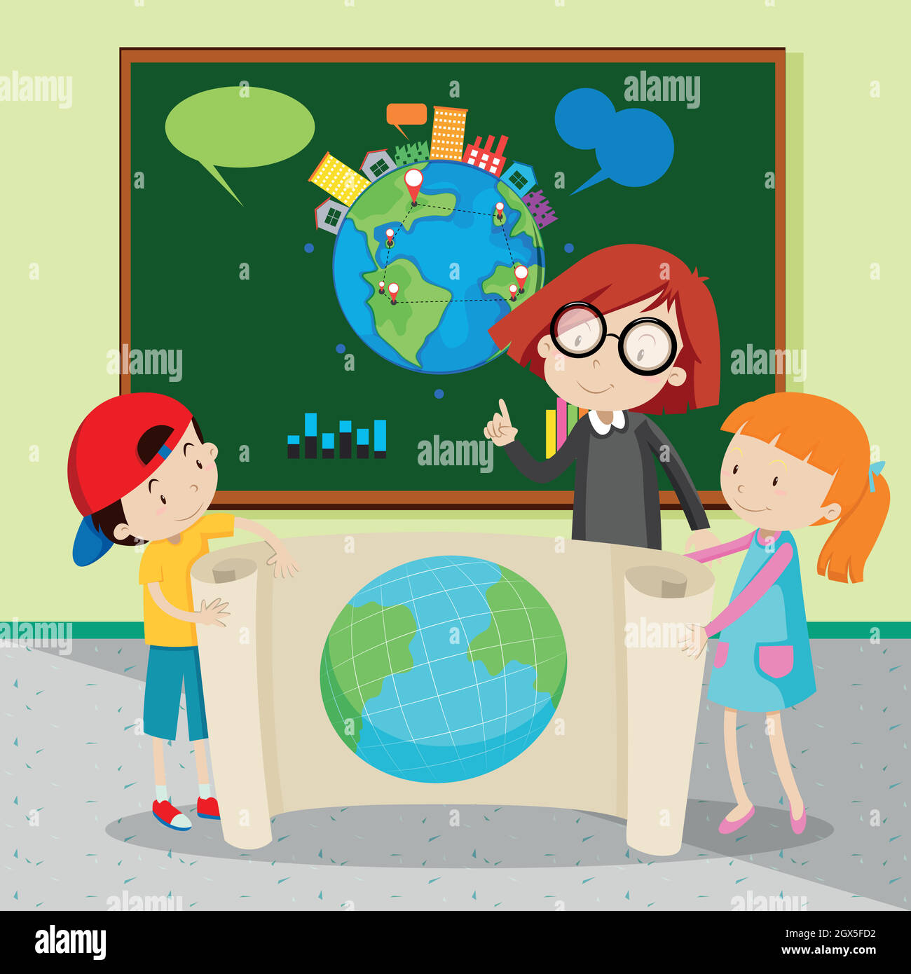 Students drawing map Stock Vector Images - Alamy