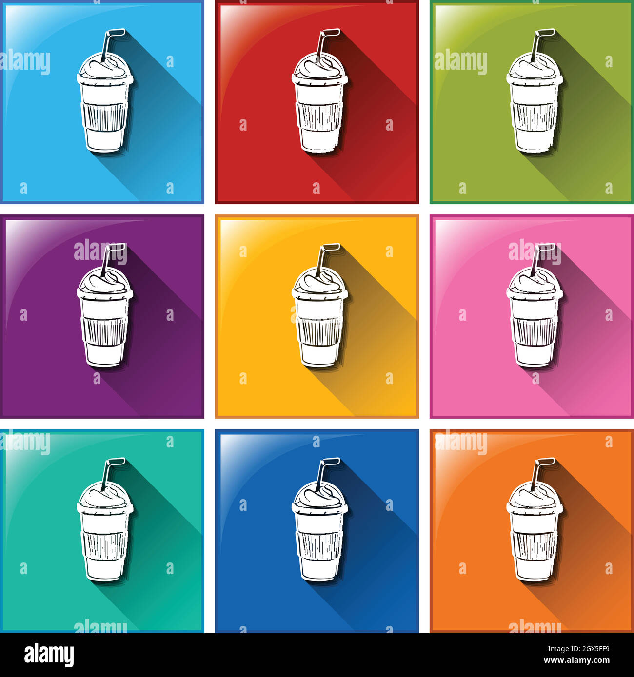 Icons with cold coffee Stock Vector Image & Art - Alamy