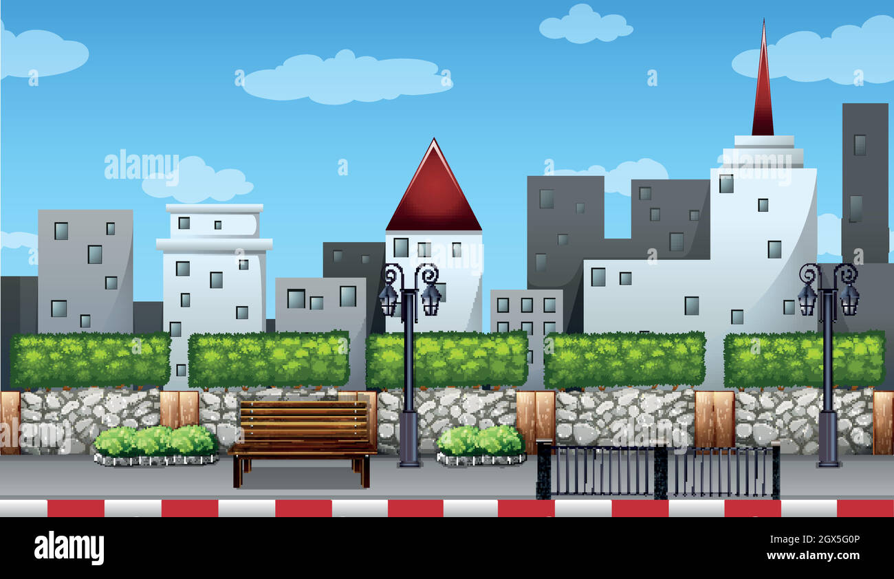 Fence road in city Stock Vector Images - Alamy