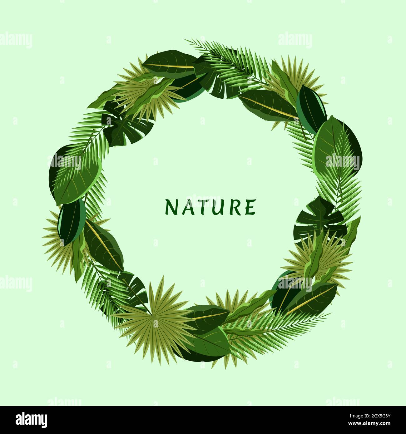 Border frame nature theme illustration Stock Vector Images - Alamy