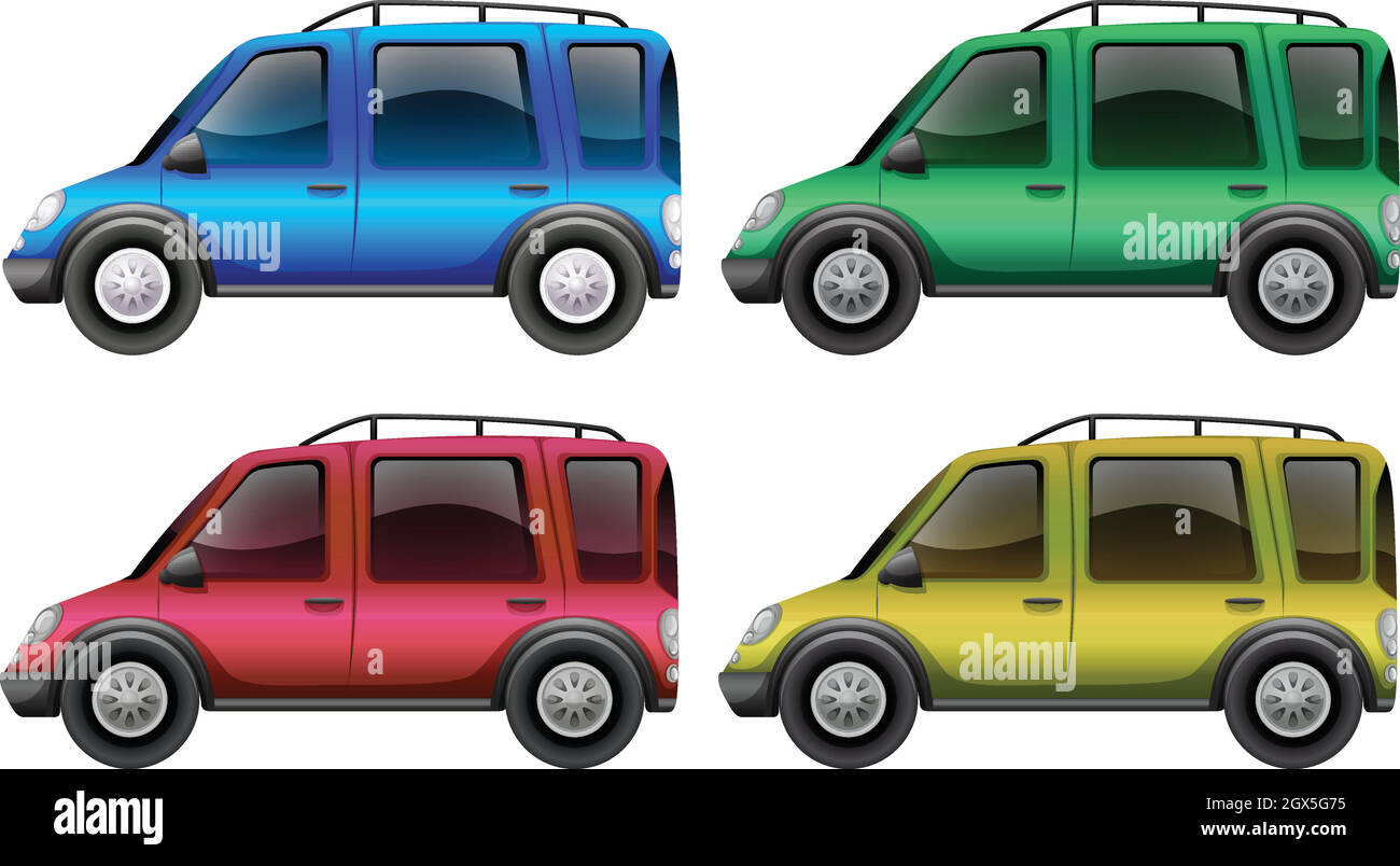 Cars in four different colors Stock Vector Image & Art - Alamy