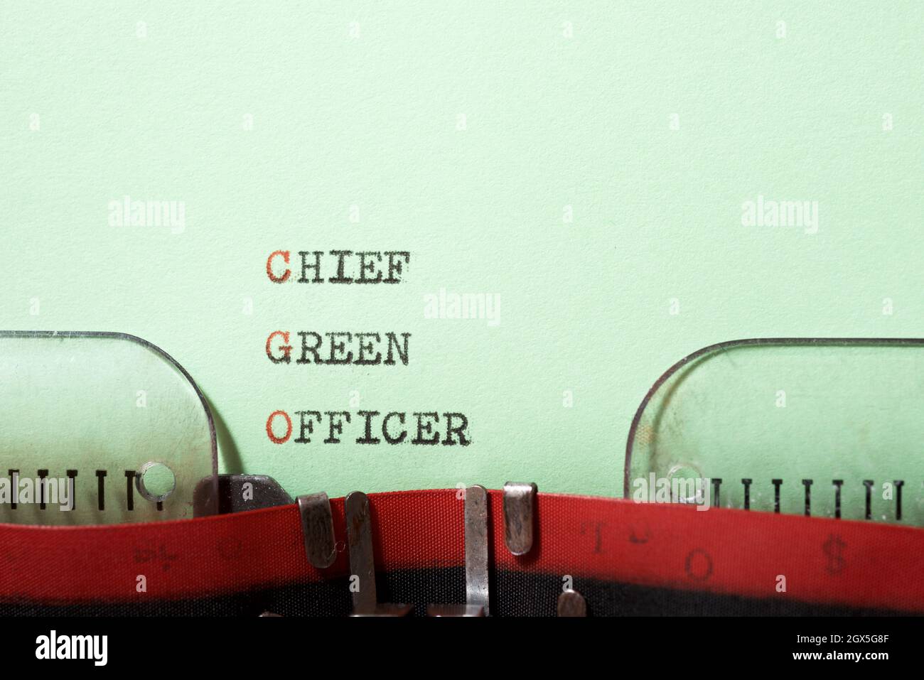 Chief Green Officer text written with a typewriter Stock Photo - Alamy