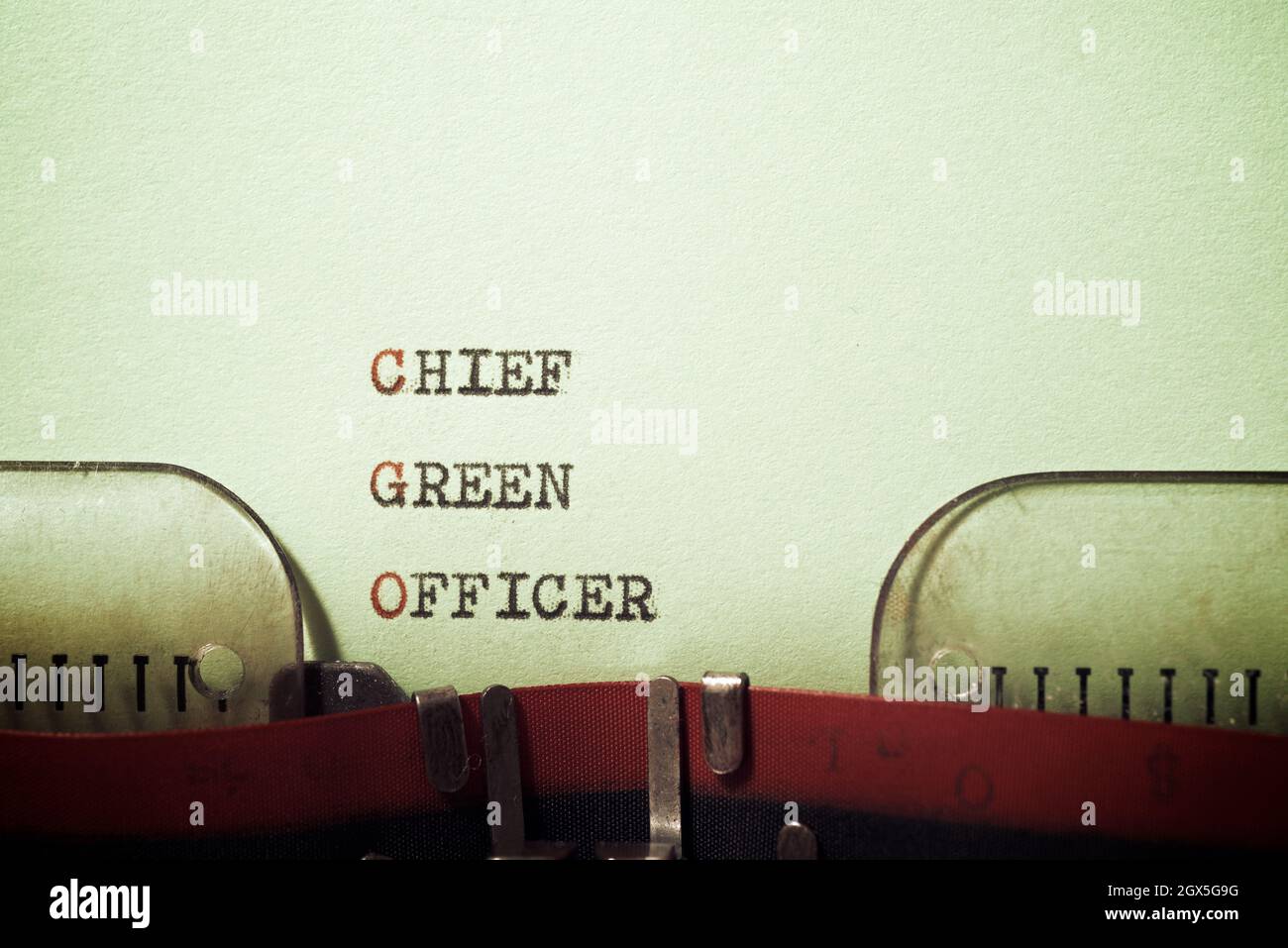 Chief Green Officer text written with a typewriter Stock Photo - Alamy