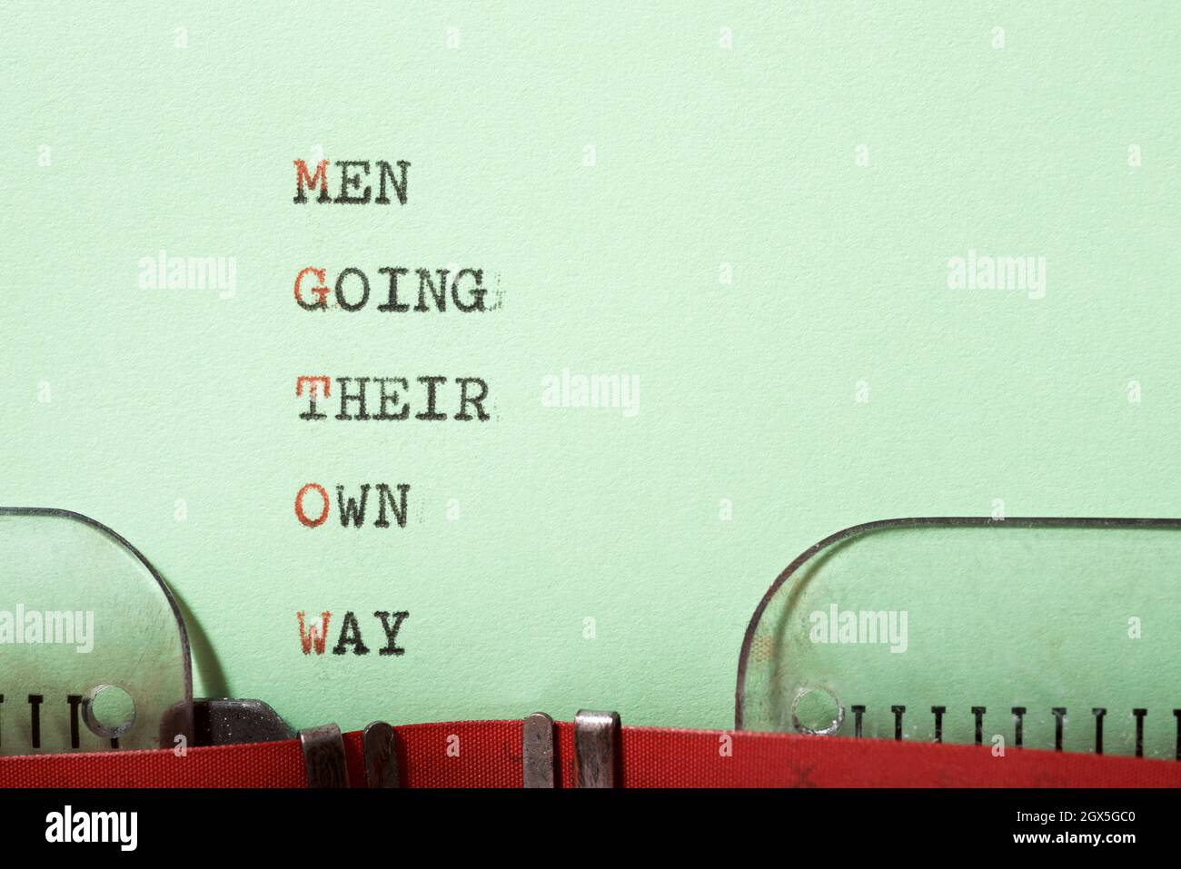 Men going their own way text written with a typewriter Stock Photo - Alamy