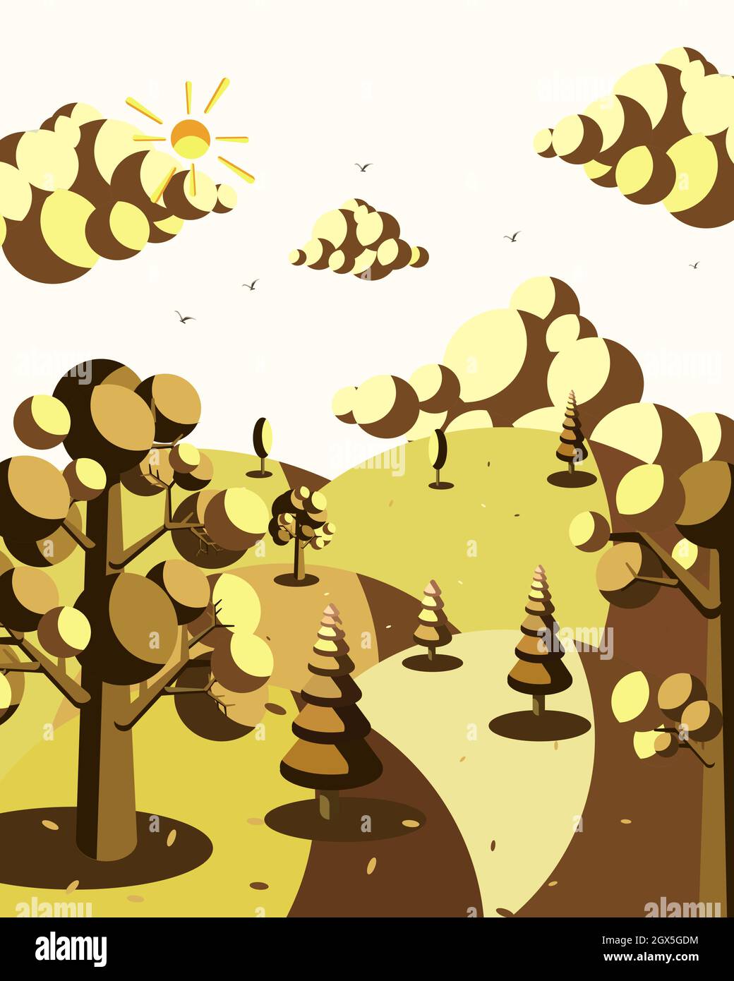 Scenery of afternoon view Stock Vector Images - Alamy