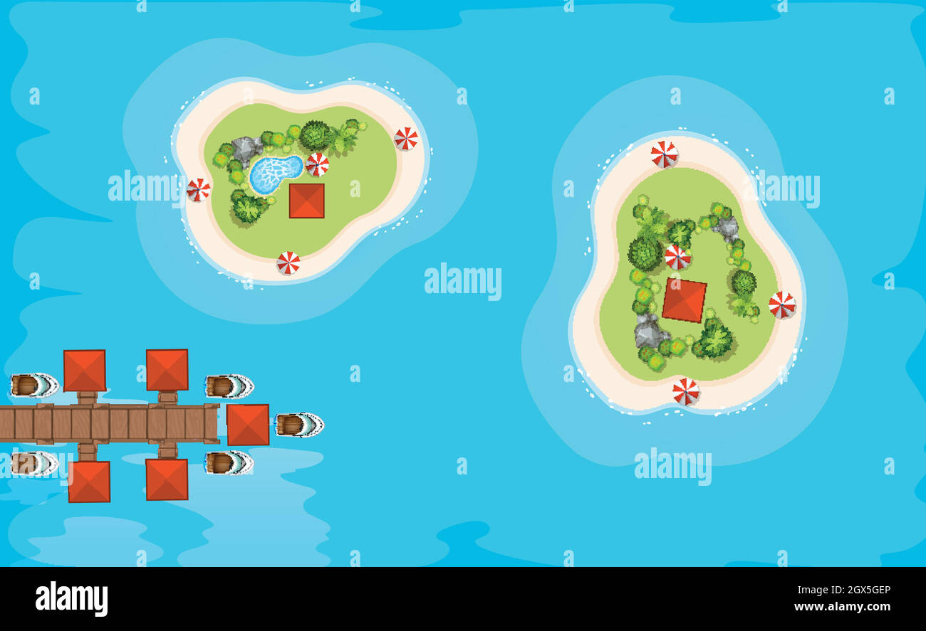 Aerial view of islands in sea Stock Vector Images - Alamy
