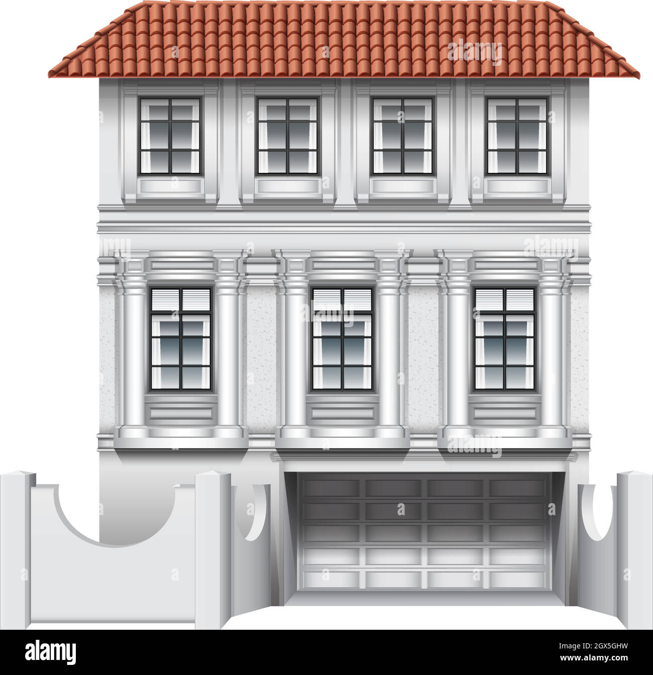 House with garage attached Stock Vector Images - Alamy