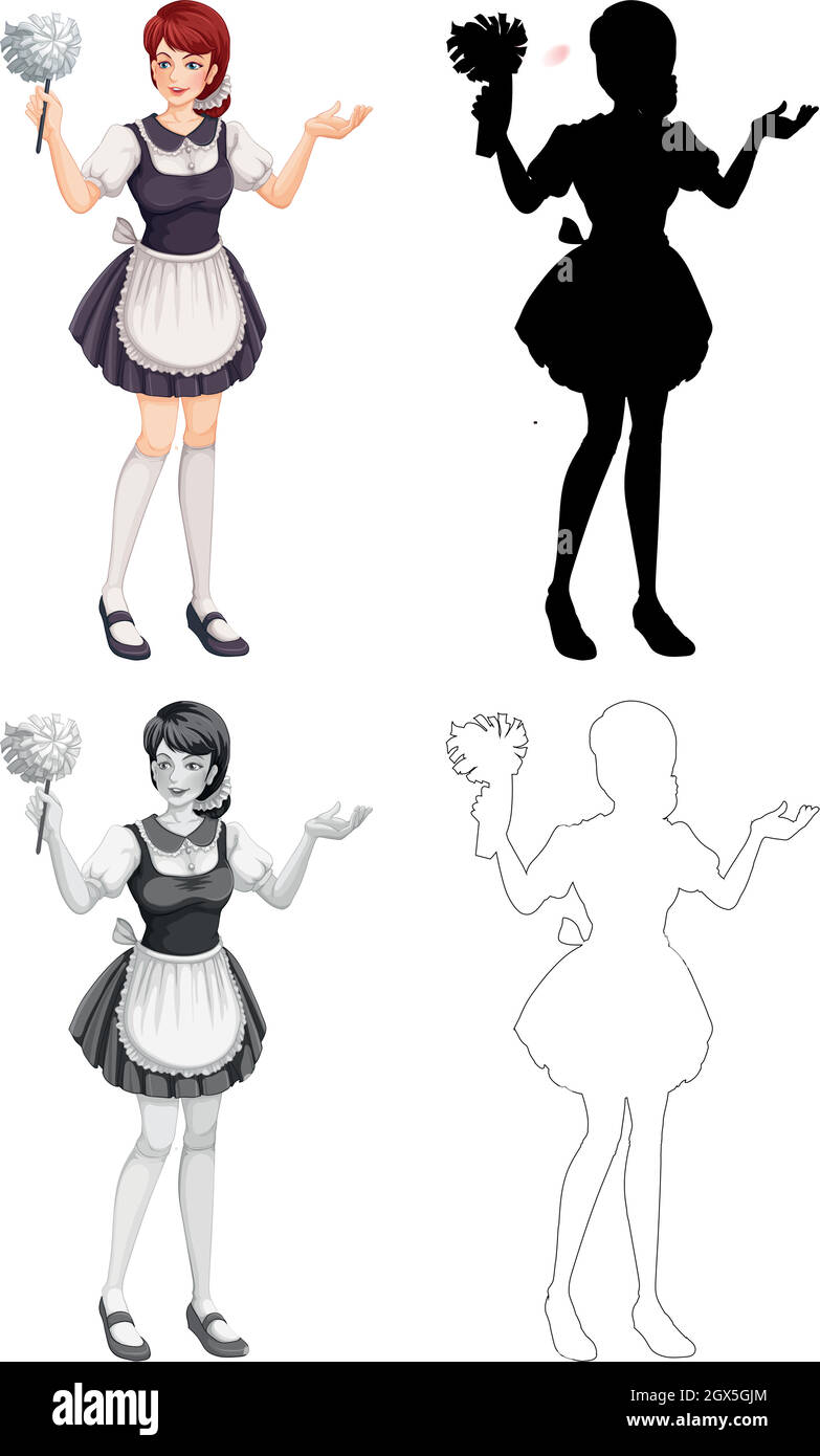 Set of maid character Stock Vector Image & Art - Alamy
