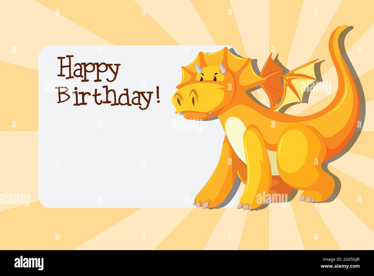 Dragon on birthday template Stock Vector Image & Art - Alamy