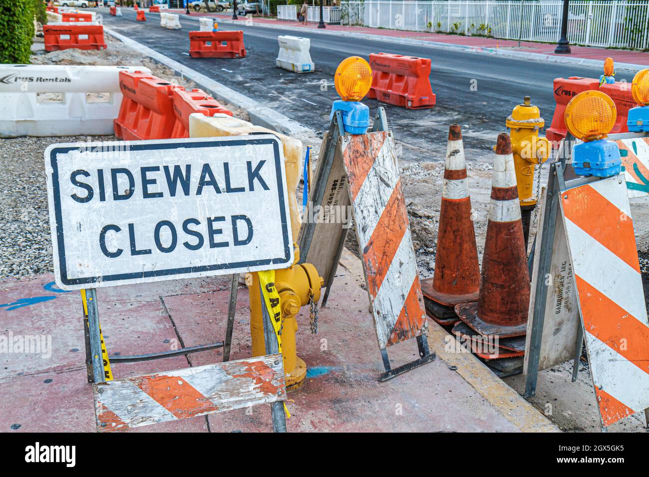 Miami Beach Florida,Collins Avenue,sign closed capital improvements ...
