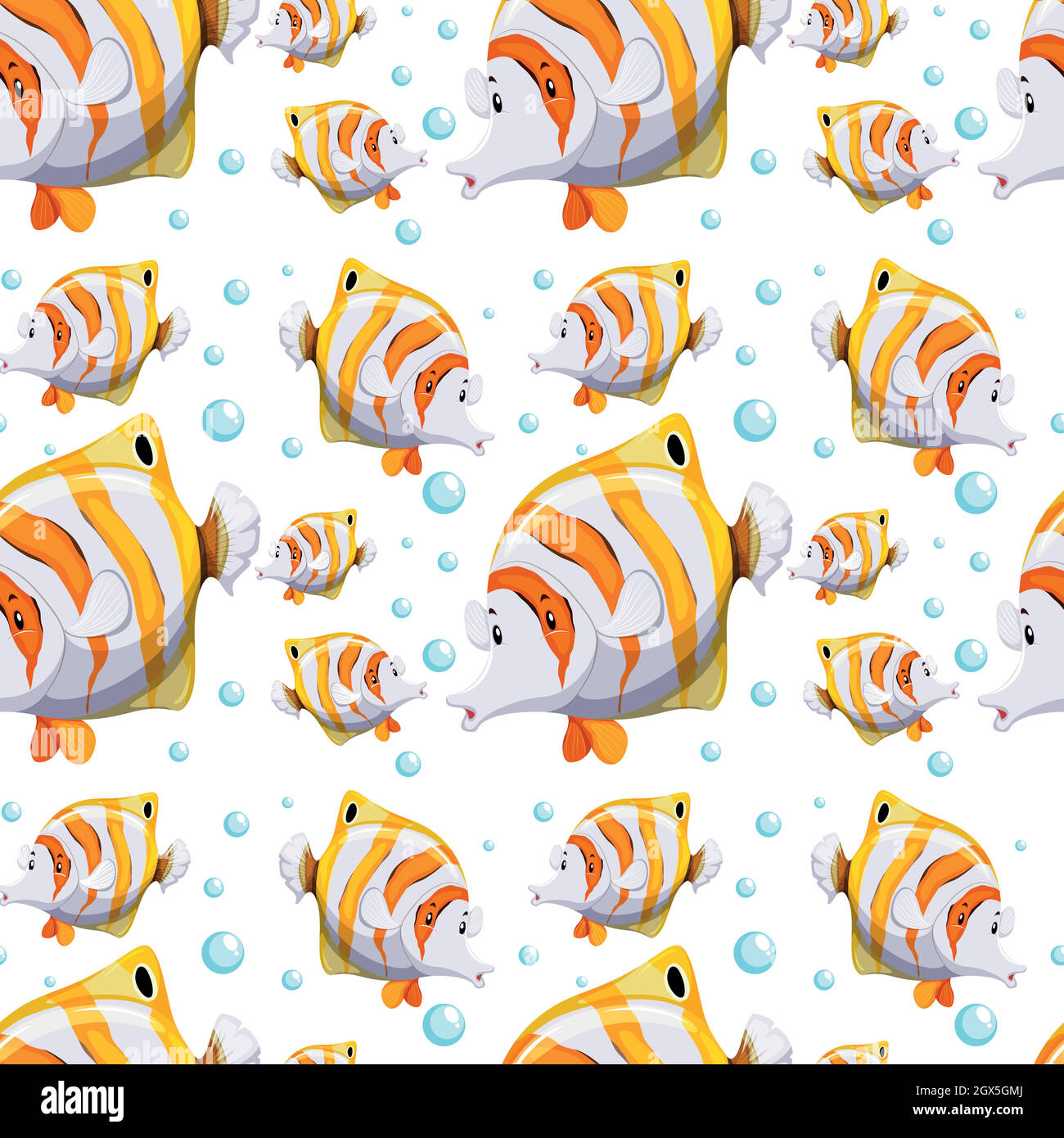 Seamless background design with fish and bubbles Stock Vector Image ...