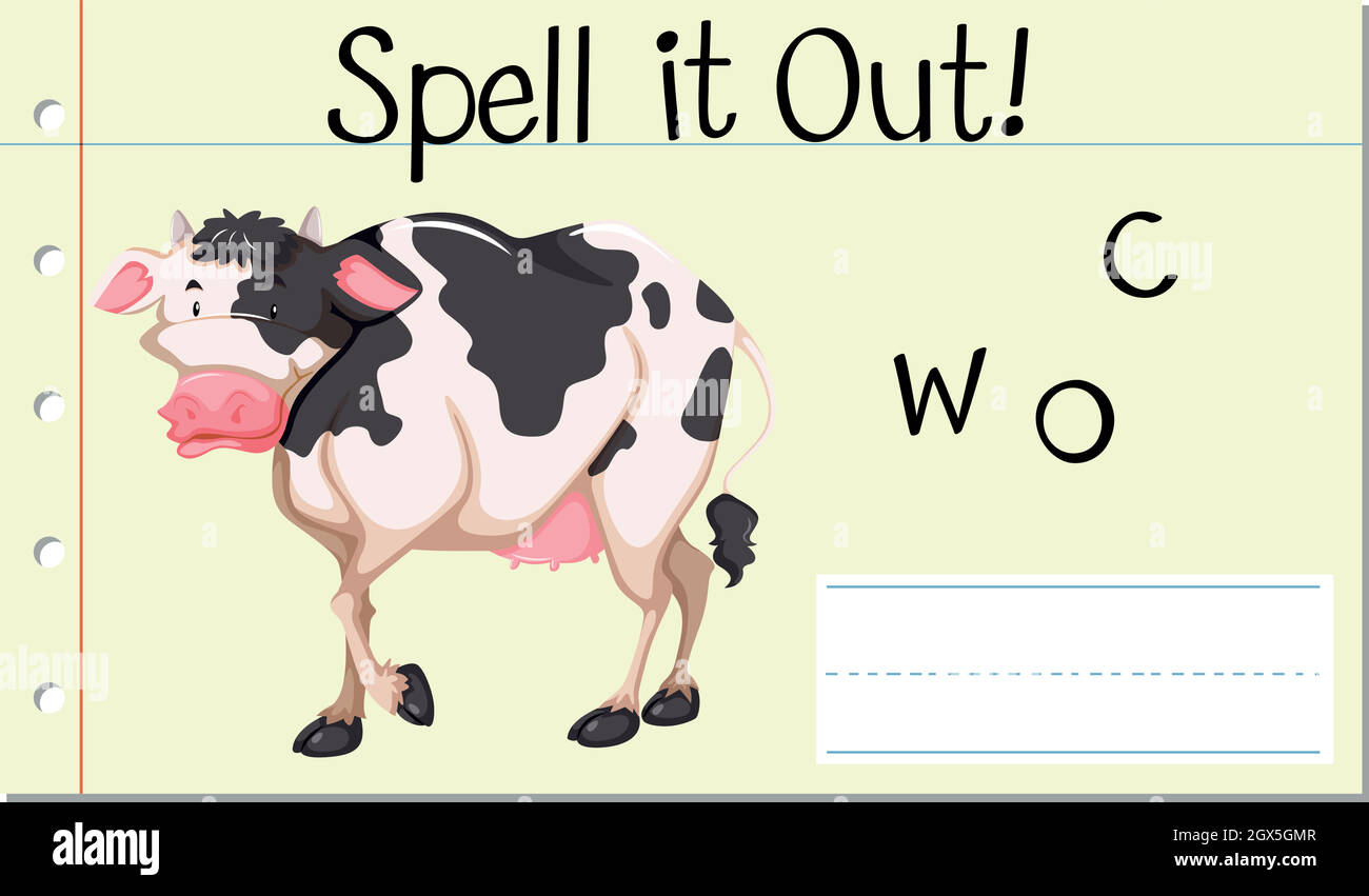 Spell it out cow Stock Vector Image & Art - Alamy