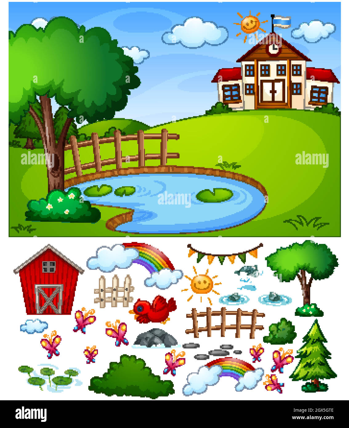 Outdoor learning scene Cut Out Stock Images & Pictures - Alamy