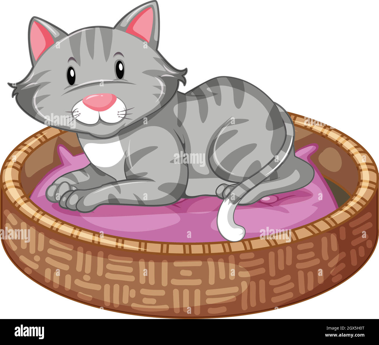 Cute cat in home Stock Vector Images - Alamy