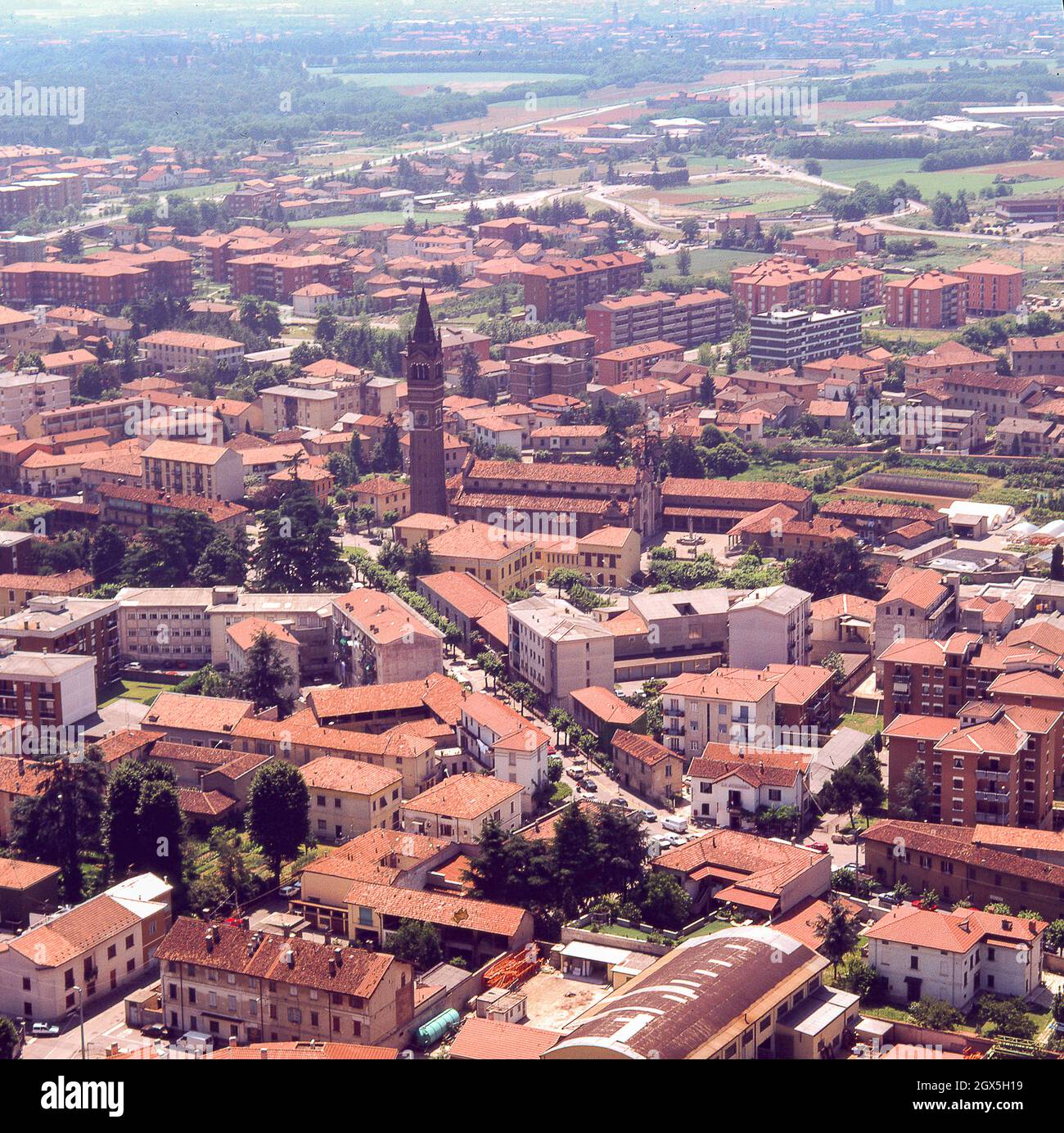 Europe, Italy, Lombardy - Trezzo Adda - aerial photo of the remains of ...