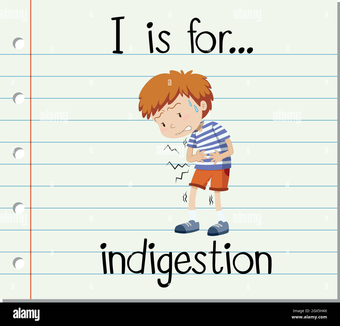 Flashcard letter I is for indigestion Stock Vector Image & Art - Alamy