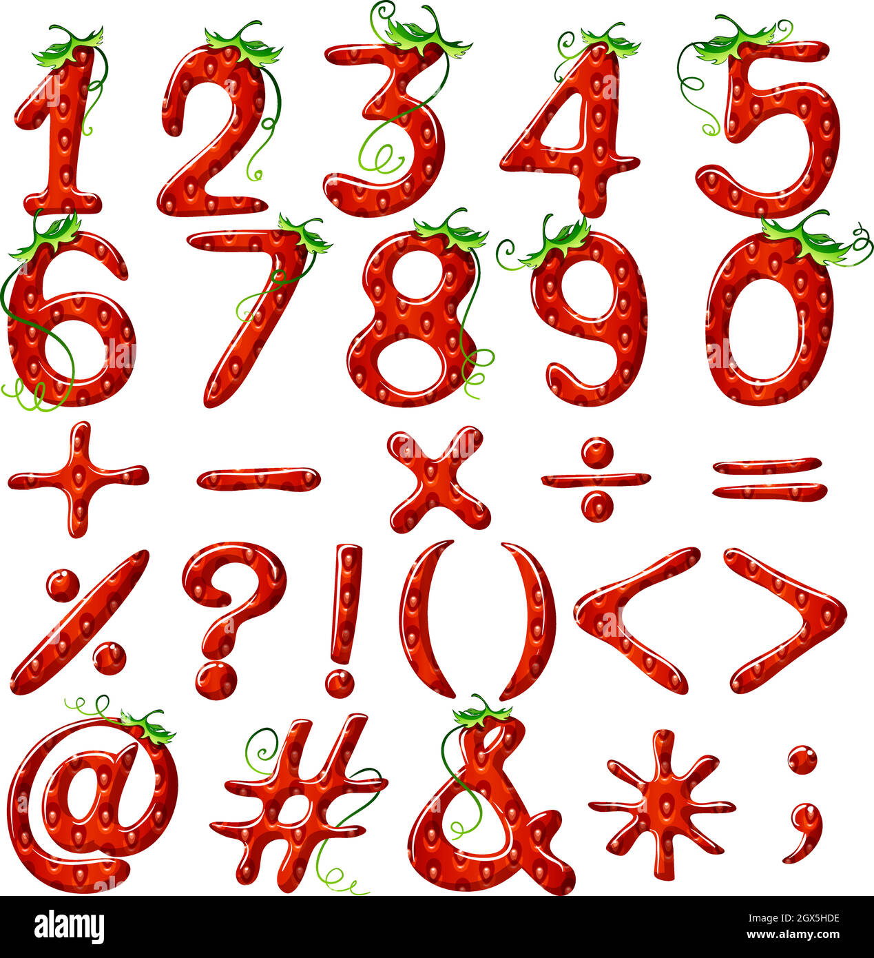 Strawberry designed numbers Stock Vector Image & Art - Alamy