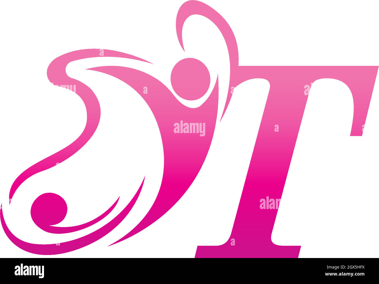Letter T butterfly and success human icon logo design illustration ...