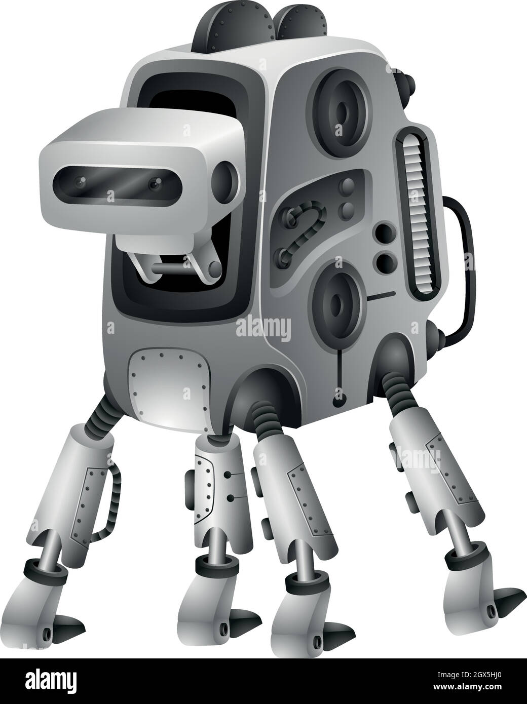 Modern robot with four legs Stock Vector Image & Art - Alamy
