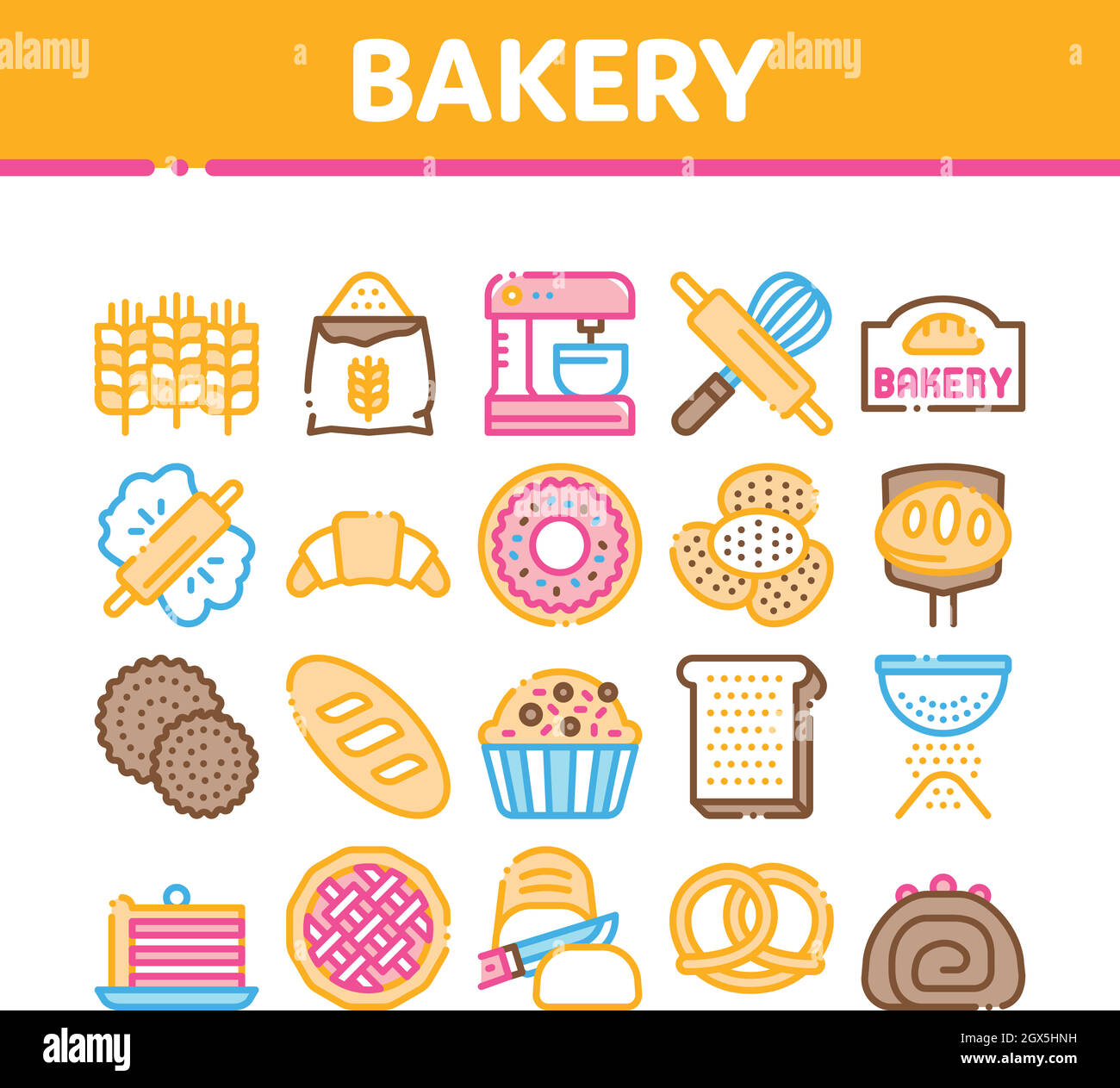 Bakery items Stock Vector Images - Alamy