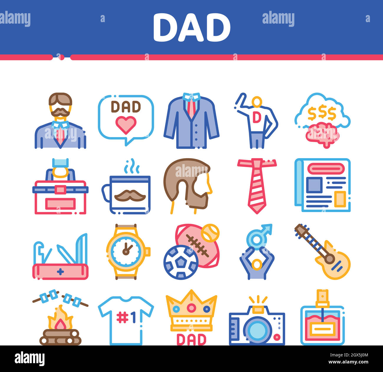 Dad Father Parent Collection Icons Set Vector Stock Vector Image & Art ...