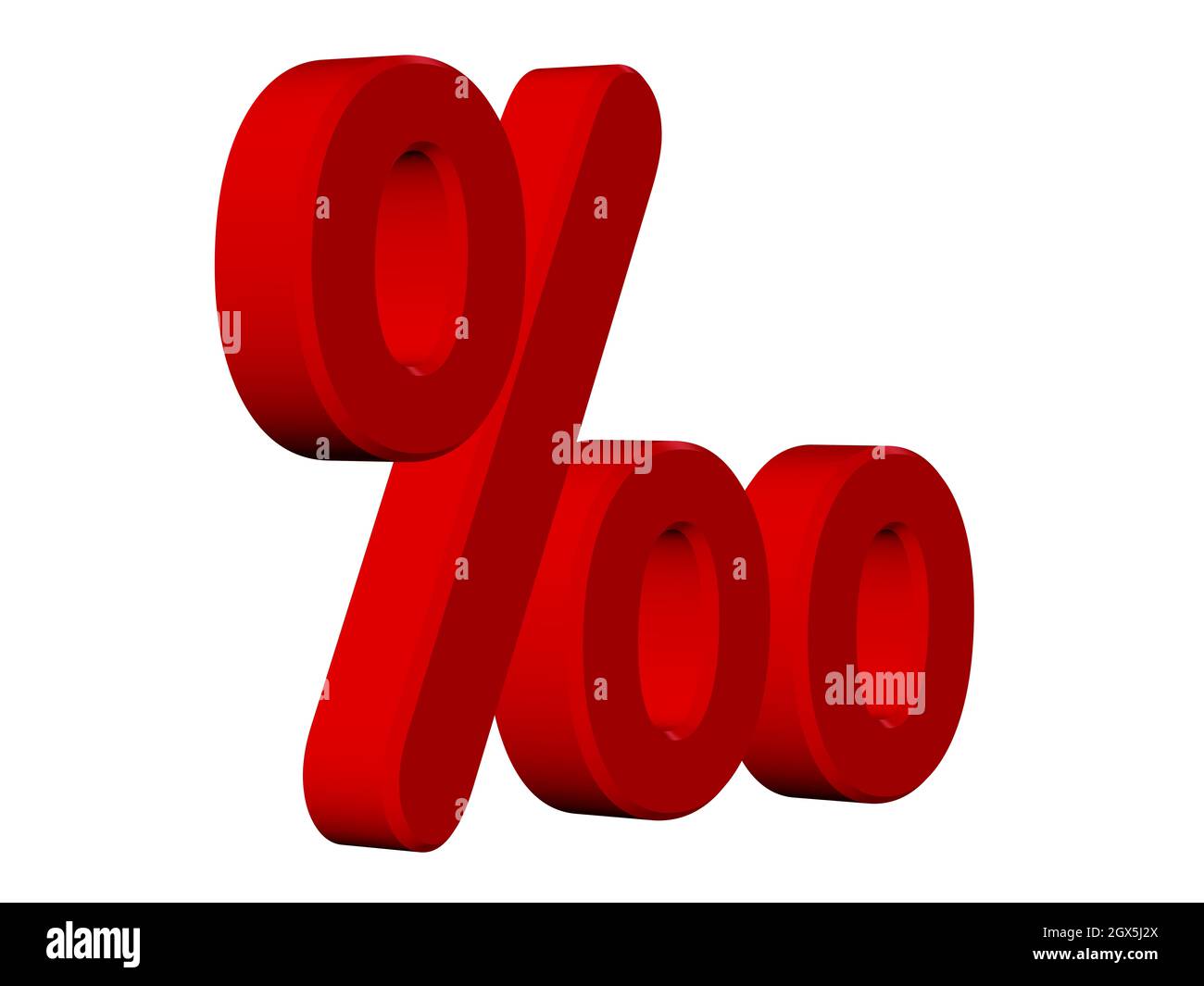 Symbol for per thousand, 3D illustration, against white background ...