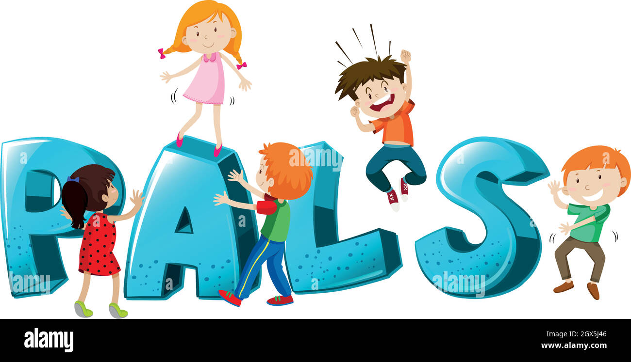 Font design with word pals Stock Vector Image & Art - Alamy