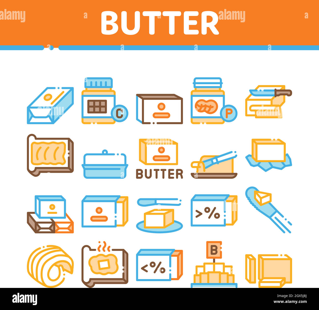 Sliced White Bread And Butter Stock Vector Images - Alamy