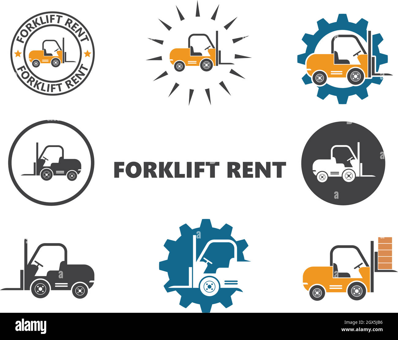 Forklift machine logistic icon Cut Out Stock Images & Pictures - Alamy