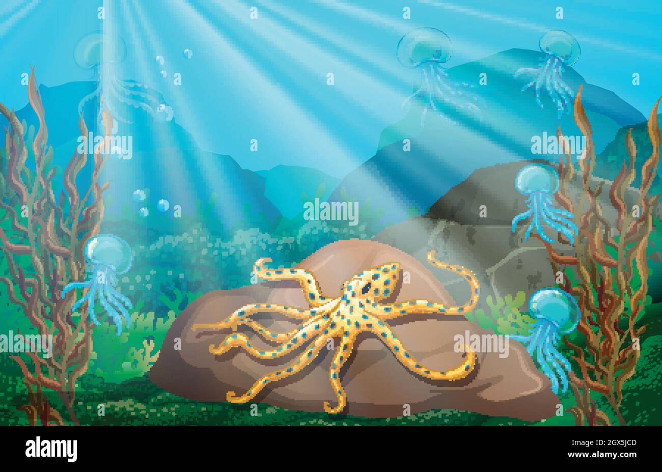 Sea rock on ocean Stock Vector Images - Alamy