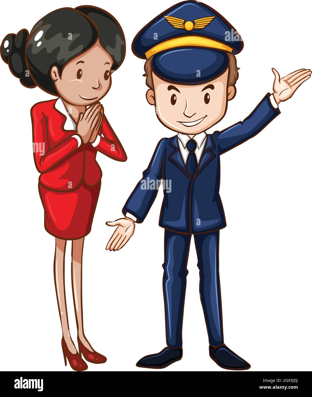 A simple drawing of an air hostess and a pilot Stock Vector Image & Art ...